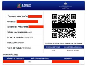 E-Ticket – Dominican Republic